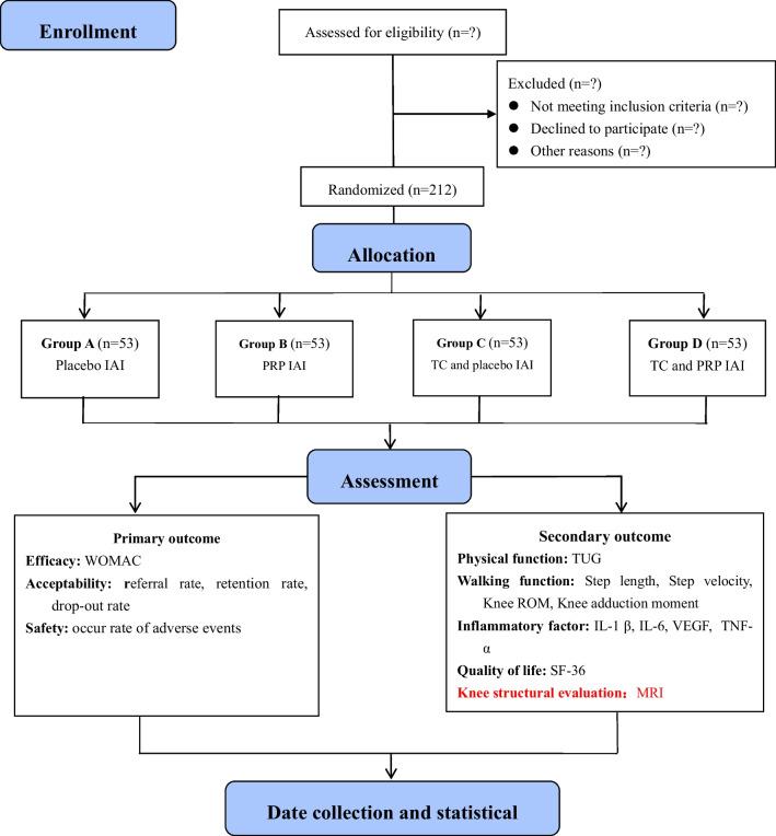 Efficacy and safety of platelet-rich plasma combined with Tai Chi for knee osteoarthritis: study ...