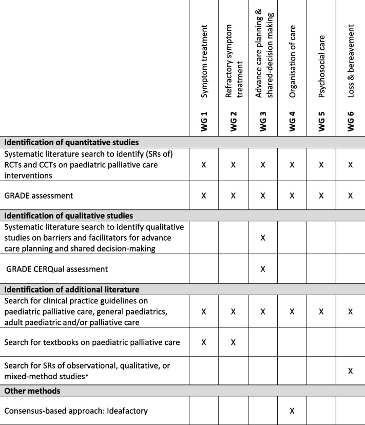 Palliative care for children: methodology for the development of a national clinical practice ...