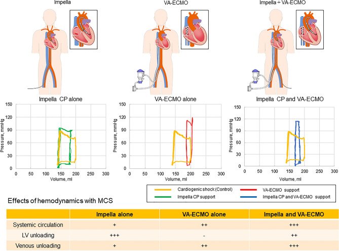 Hemodynamics with mechanical circulatory support devices using a cardiogenic shock model - PMC