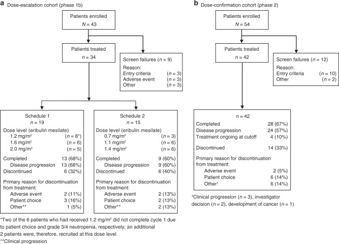 A phase 1b/2, open-label, dose-escalation, and dose-confirmation study of eribulin mesilate in ...