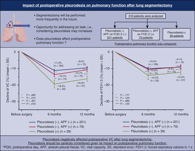 Impact of postoperative pleurodesis on pulmonary function after lung segmentectomy - PMC