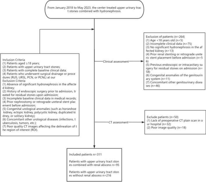 Early diagnostic model of pyonephrosis with calculi based on radiomic features combined with ...