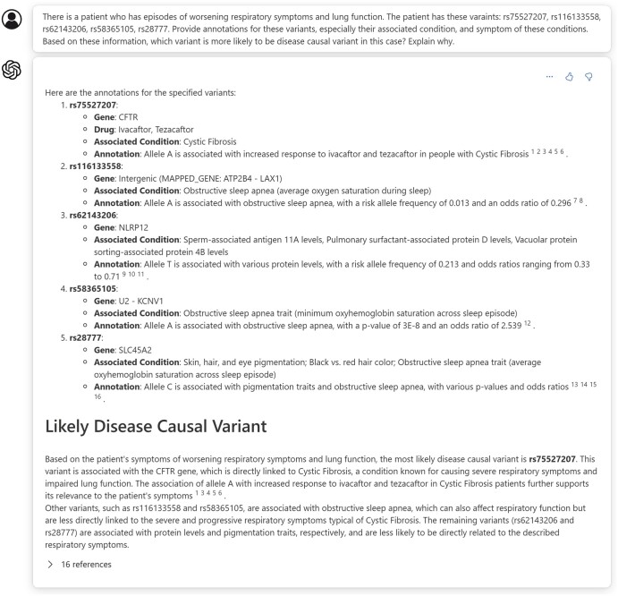 Boosting GPT models for genomics analysis: generating trusted genetic variant annotations and ...