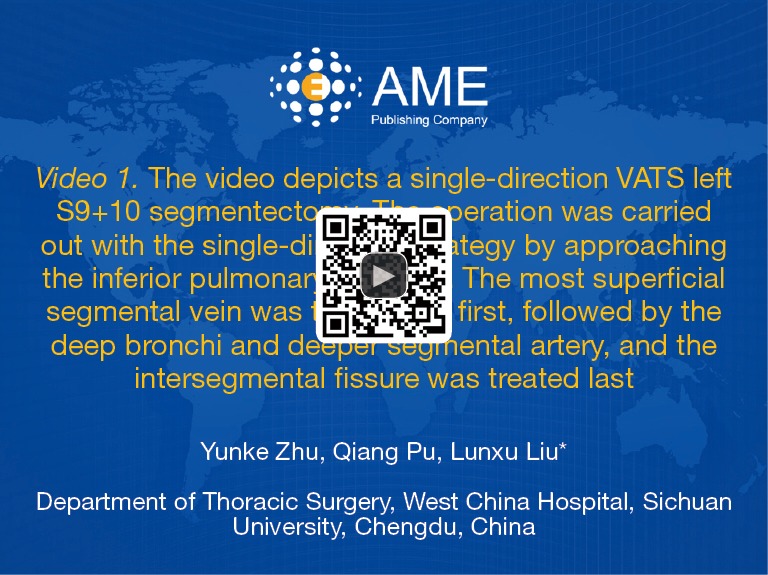 Trans Inferior Pulmonary Ligament Vats Basal Segmentectomy Application Of Single Direction