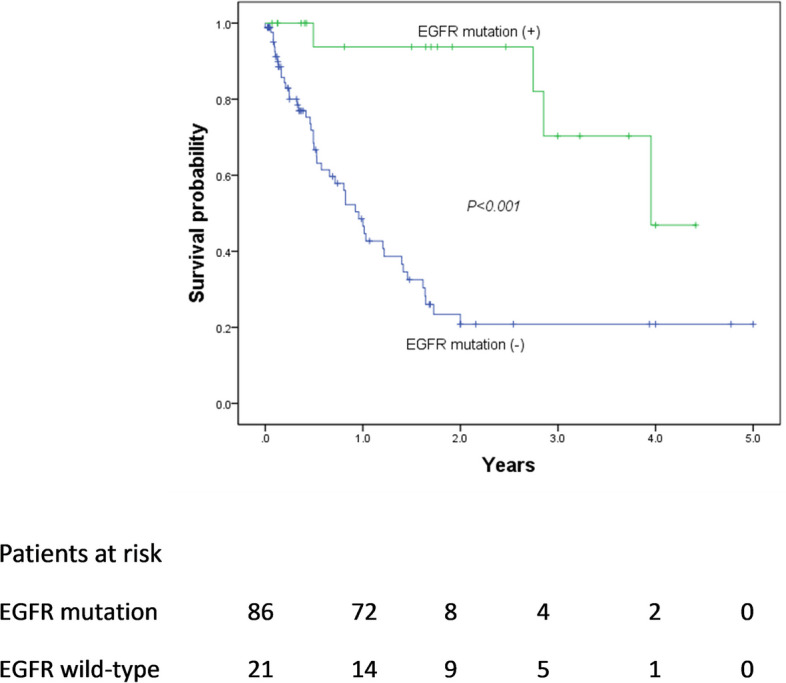 Prognostic and predictive value of interstitial lung abnormalities and EGFR mutation status in ...